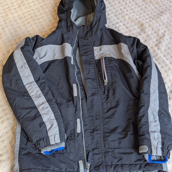 Lands' End | Jackets & Coats | Lands End Black And Gray Hooded Winter ...